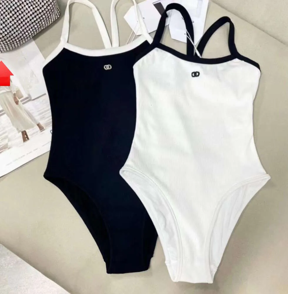 Sexy One Piece Swimsuit Ribbed High Waist Bathing Suit Womens Designer ...