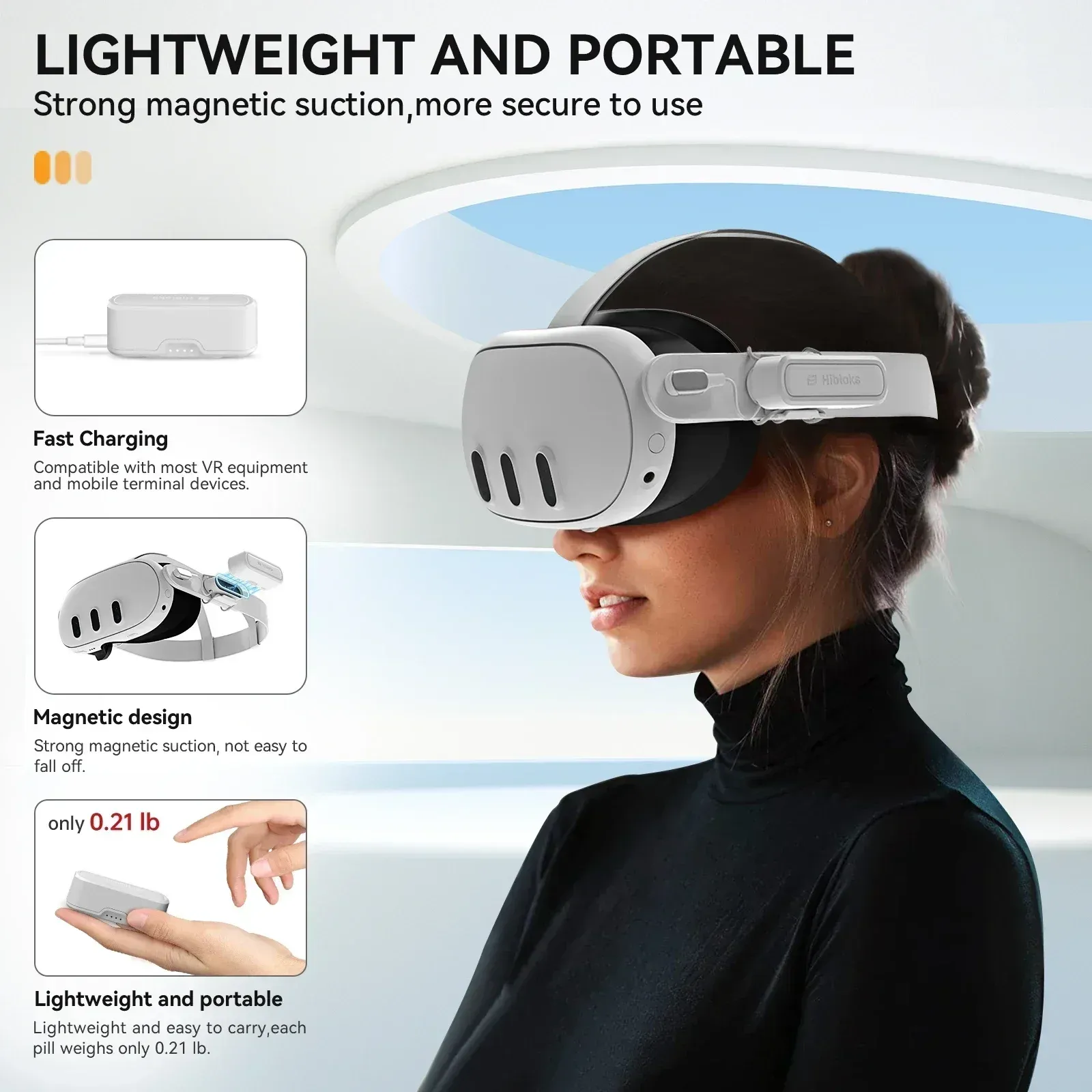 Hibloks VR Power Bank Mini For Oculus Quest 3/Quest 2/Pico 4 Pico Vr ...