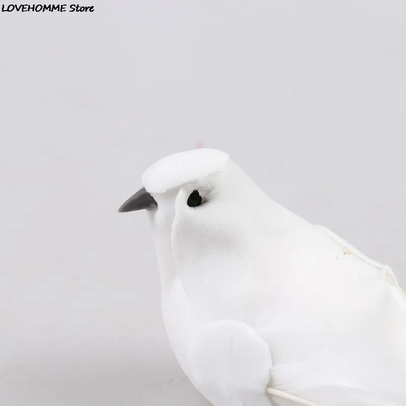 Mini White Feather Doves - Lifelike Foam Decorative Birds for Crafts ...