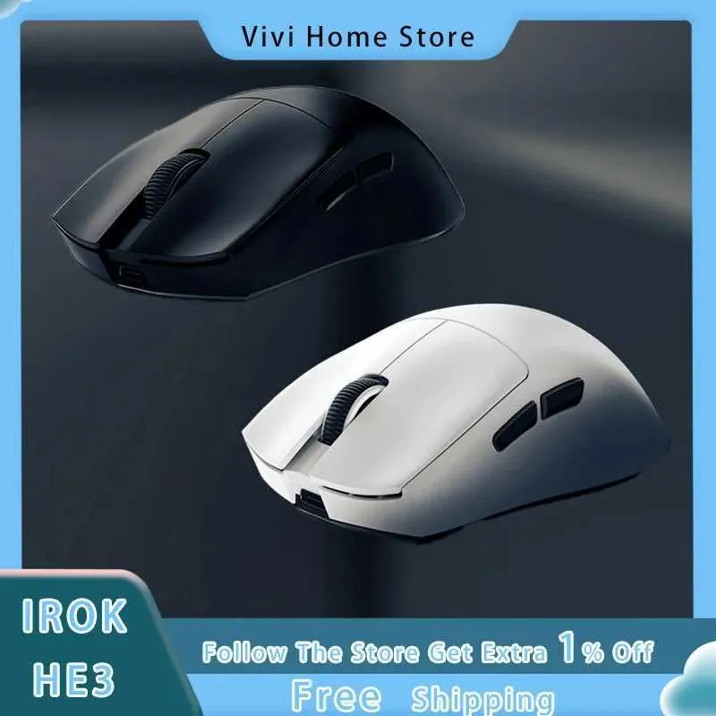 DHgate.com:IROK HE3 Wireless Bluetooth Mouse, Ergonomic Lightweight Gaming Mouse with PAW3395 ...