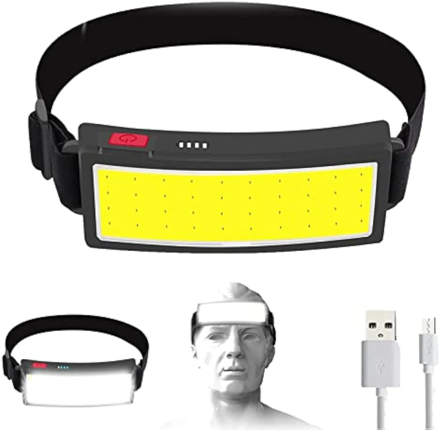 Rechargeable Headlight LED: Powerful High Lumens Headlamp, Lightweight ...