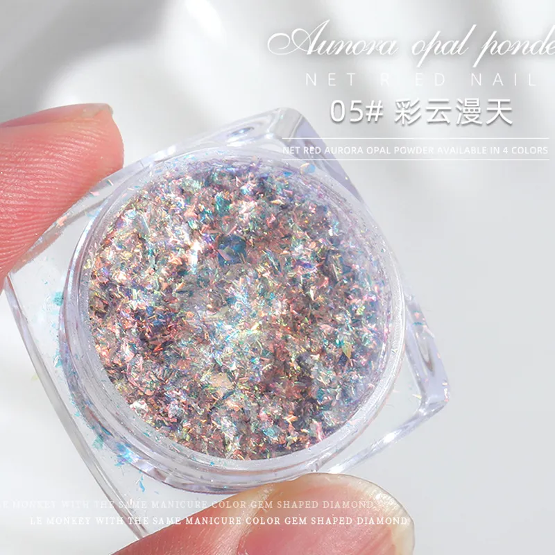 DHgate.com:3g Fire Opal Nail Powder Aurora Iridescent Opal Glitter ...