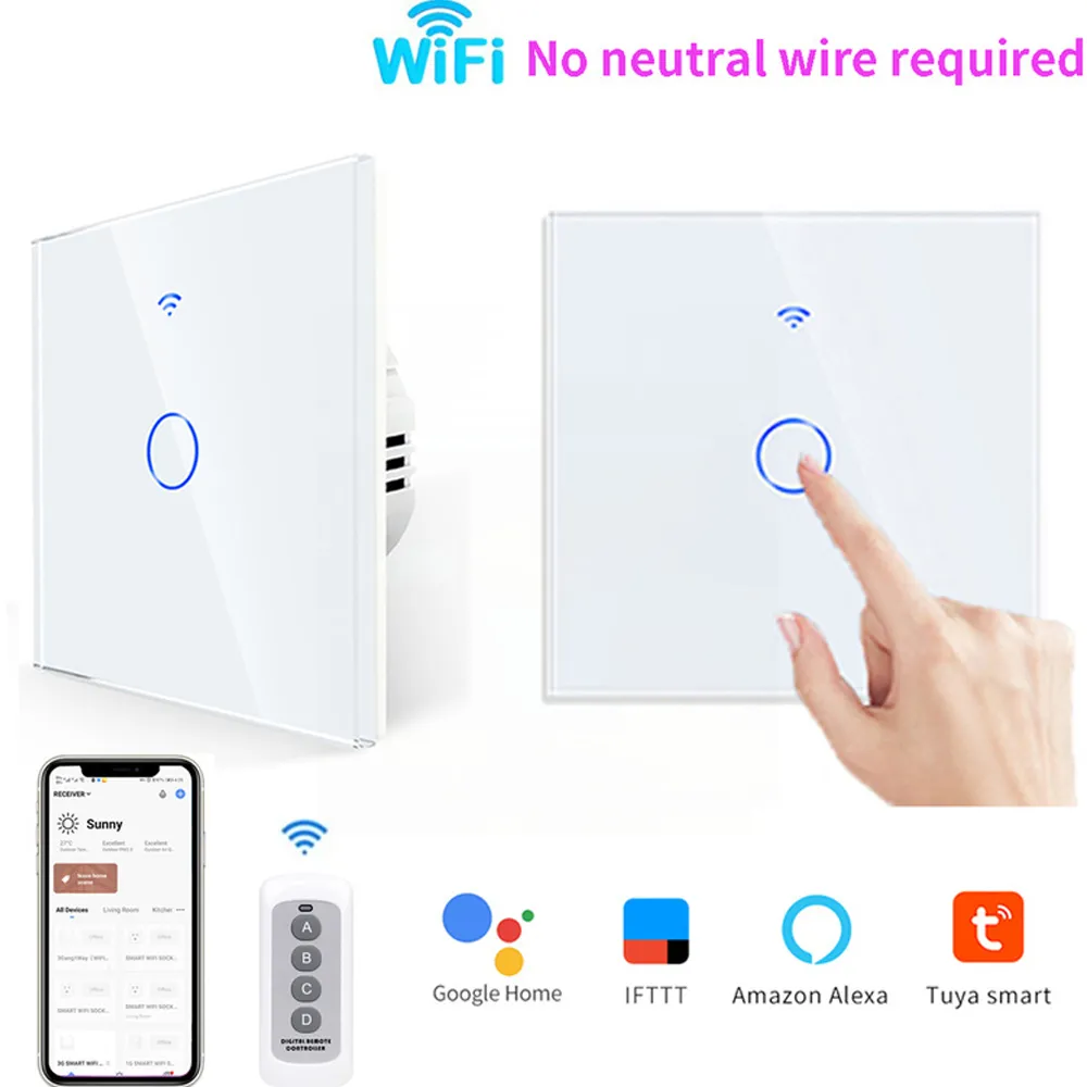 DHgate.com:"Tuya Smart WiFi LED Wall Switch: EU 2/3-Way Wiring, Voice ...