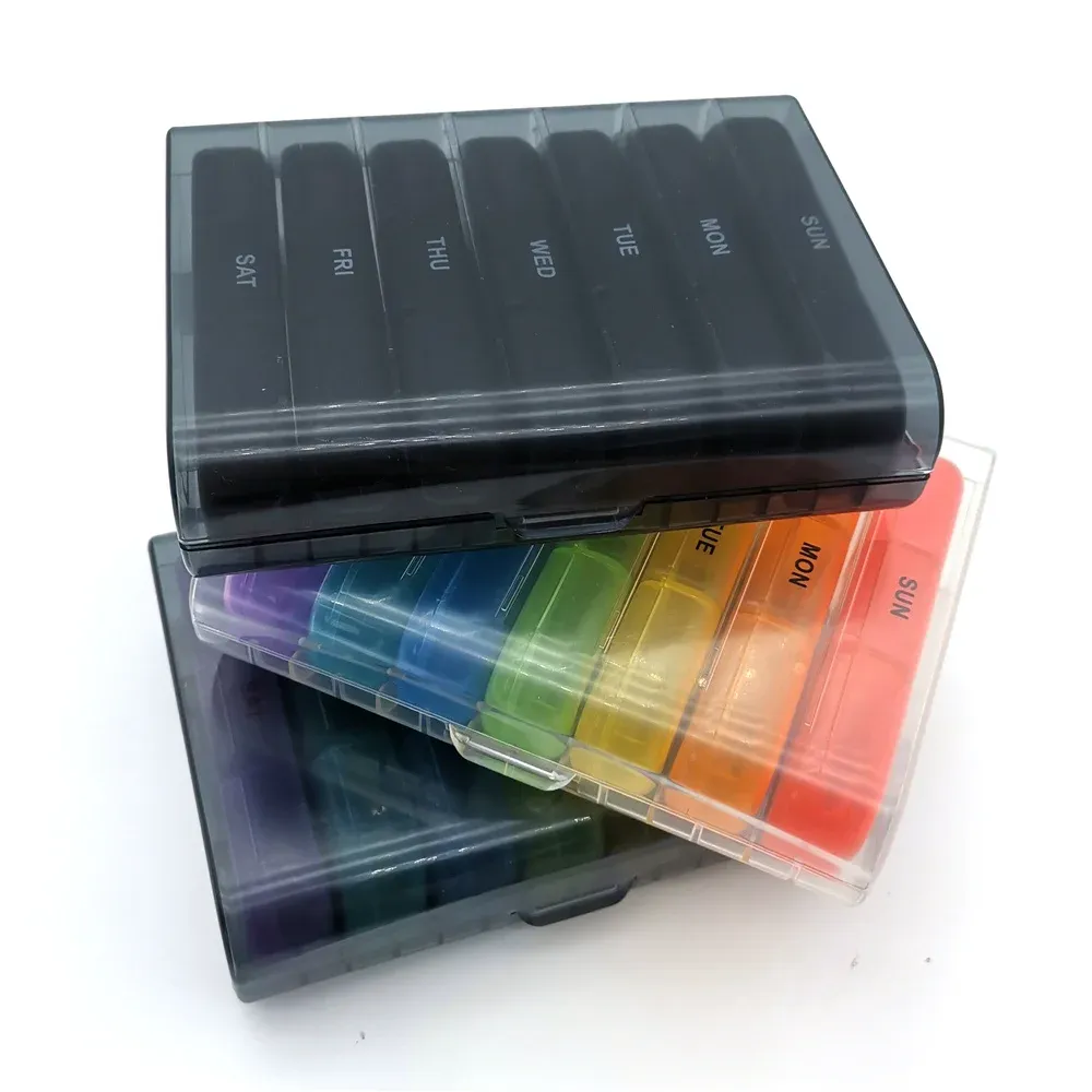 21 Compartments Portable Weekly Pill Organizer - 3 Times a Day, Large ...