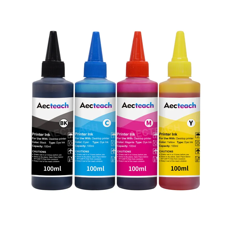 Aecteach 100ml Refill Dye Ink Kit for HP 903 904 905 Ink Cartridges and ...