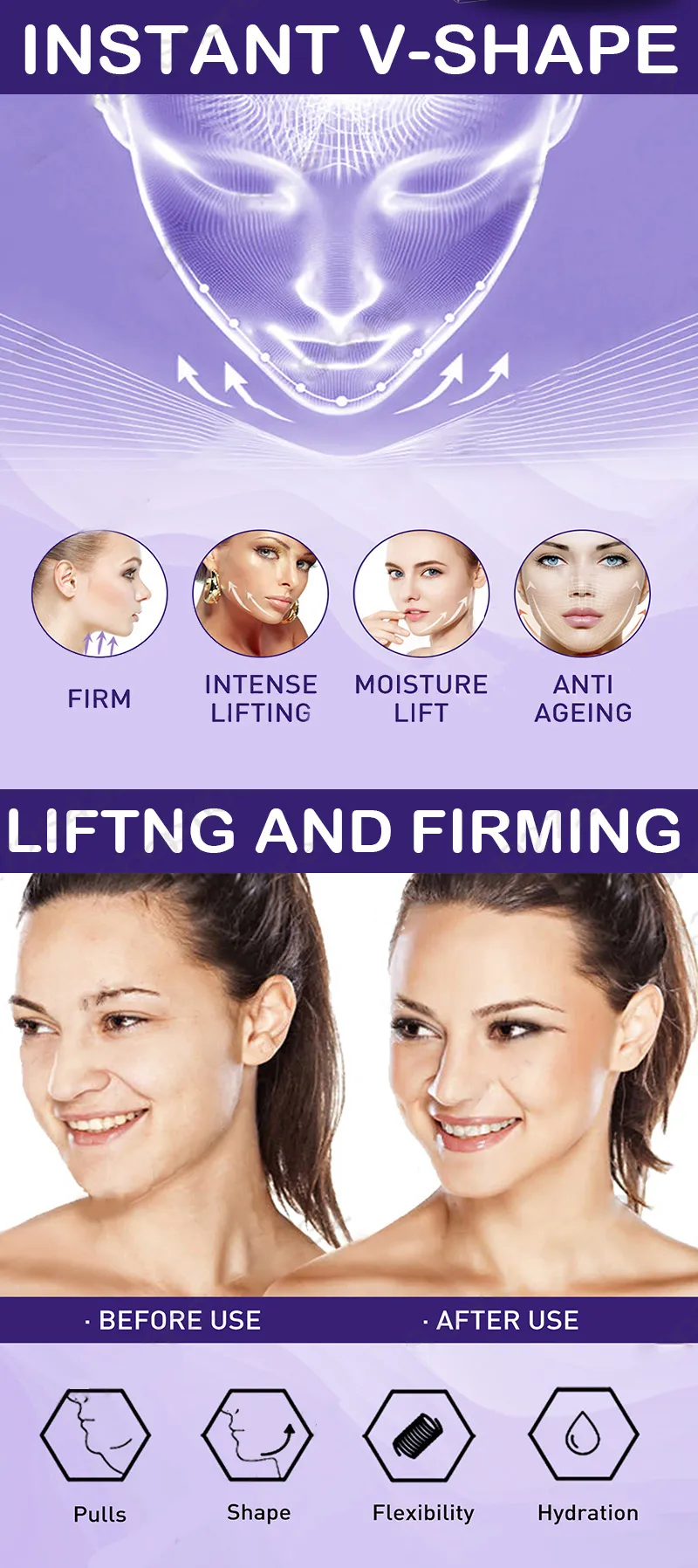 V-Shape Lift-Up Firming Cream for Double Chin Reduction and Exquisite ...