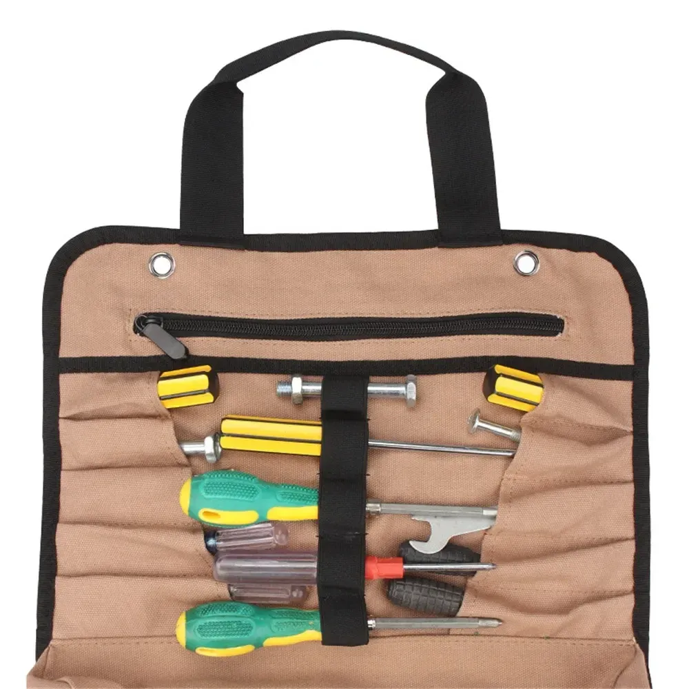 Foldable Tool Bag, Portable Roll-Up Organizer with 5 Pouches ...