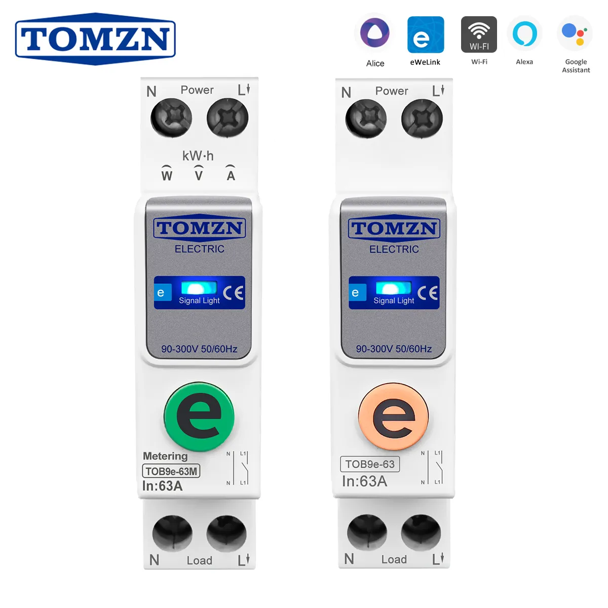 TOMZN 1P+N 63A Smart Circuit Breaker: Wi-Fi, Energy Meter, Timer, Remote Control for Smart Homes ...