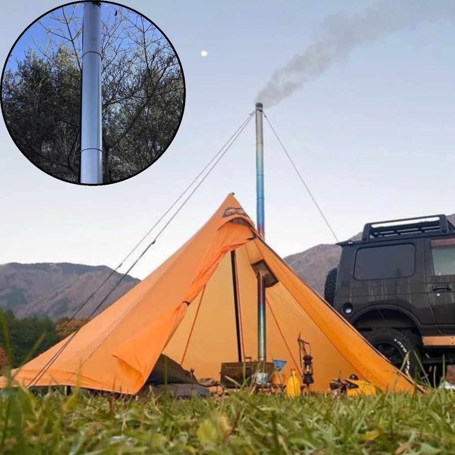 Chimney Spark Arrestor Stainless Steel Rain Cap for Titanium Stove ...