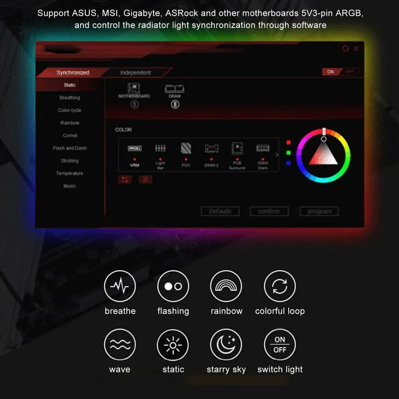 PC Case Fan Controller With RGB Fans Hub PWM Temperature Control For ...