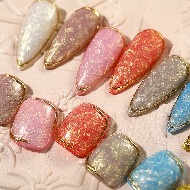 DHgate.com:LILYCUTE 3D Auroral Pearl Shell Thread Gel Polish, Shiny ...