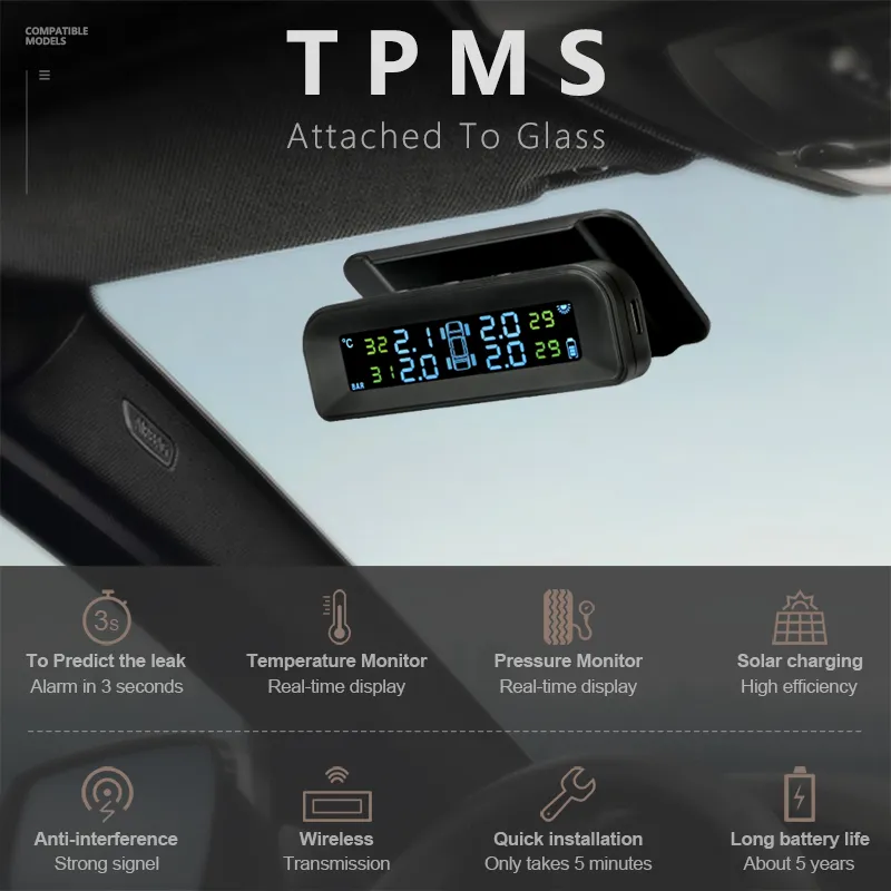DHgate.com:Solar TPMS Car Tire Pressure Temperature Alarm Monitoring ...