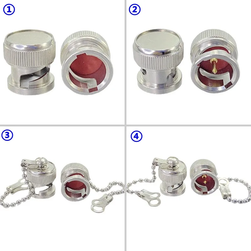 Q9 BNC Female Jack Dust Cap Protector Cover with Chain Needle Resistor ...