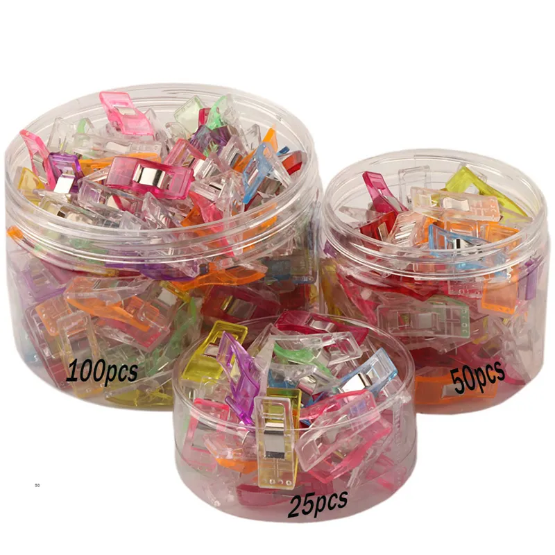 50/100/Sewing Clips Plastic Fabric Clamps with Storage Box for Quilting ...