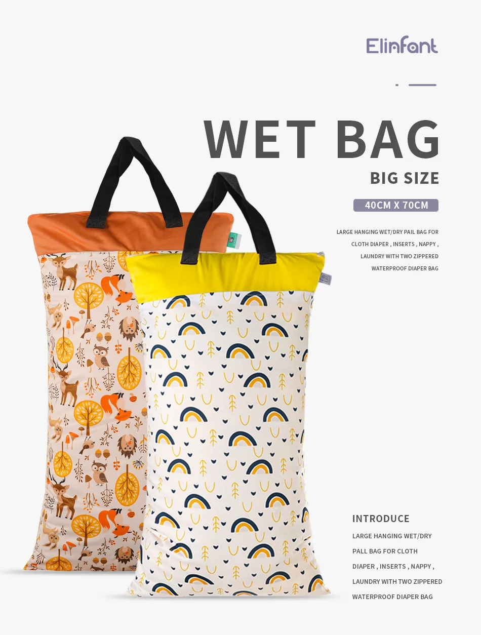 Diaper Pail Bag Large Hanging Wet/Dry Cloth Diaper Bag - PUL Material ...