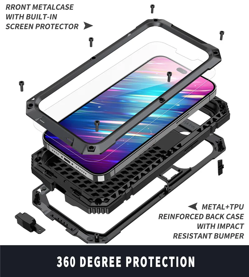 DHgate.com:Rugged Armor Shockproof Glass Case for iPhone 14 Pro Max ...