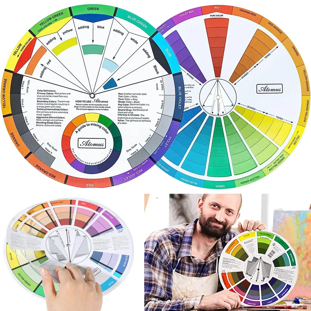 Paper Card Tattoo Color Wheel Three Tier Mix Guide With Rotating Center ...