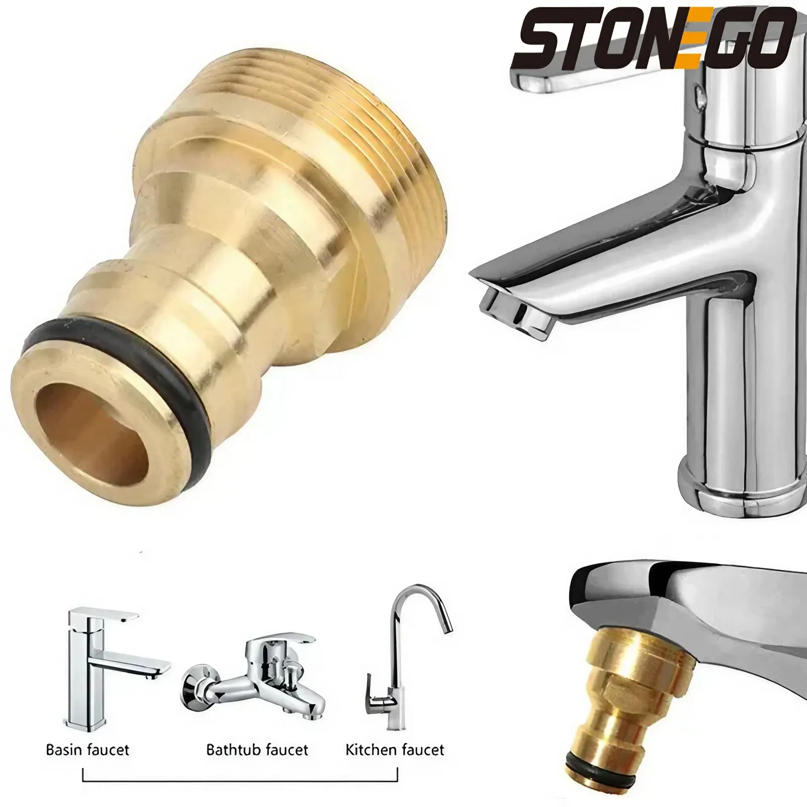2024 STONEGO Universal Kitchen Faucet Adapters - Brass Tap Connector ...