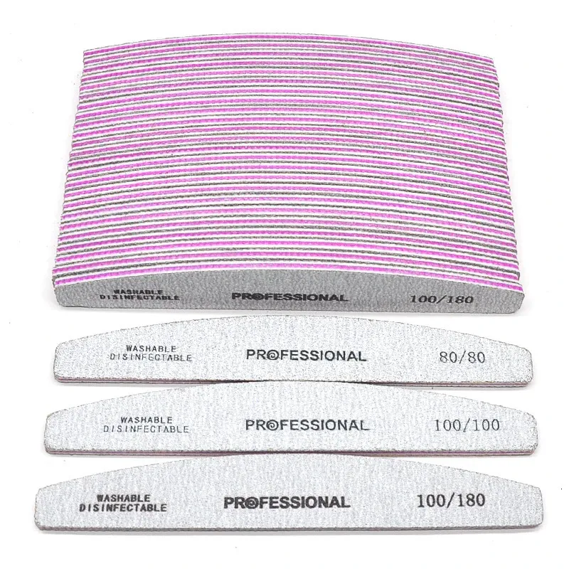Glass Finger Nail File Set Grey Nail Files Emery Board 80/100/180/240 ...