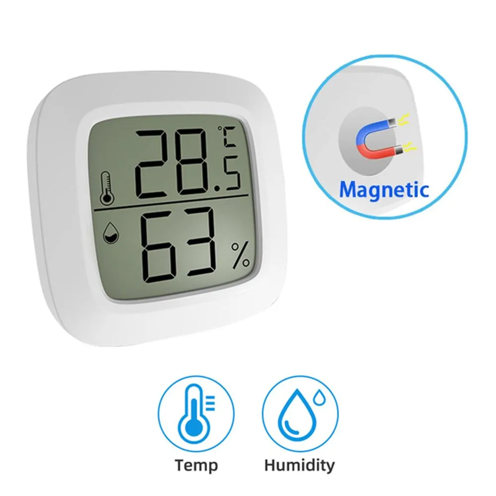 Magnetic Mini LCD Digital Room Thermometer Temperature Sensor Humidity ...