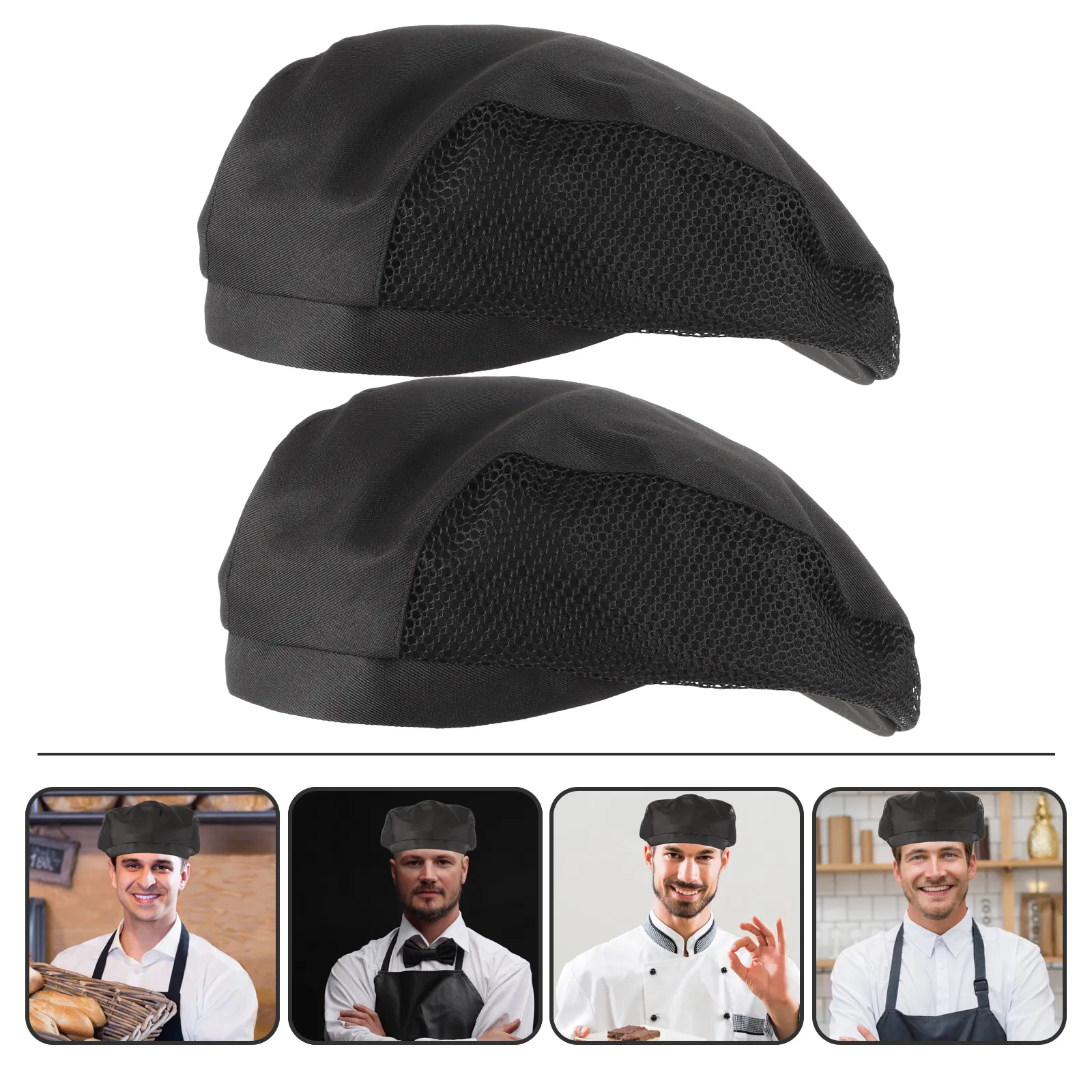 Chef Hat Berets Cooking Hair Net Women's Food Service Caps, Baker Mens ...
