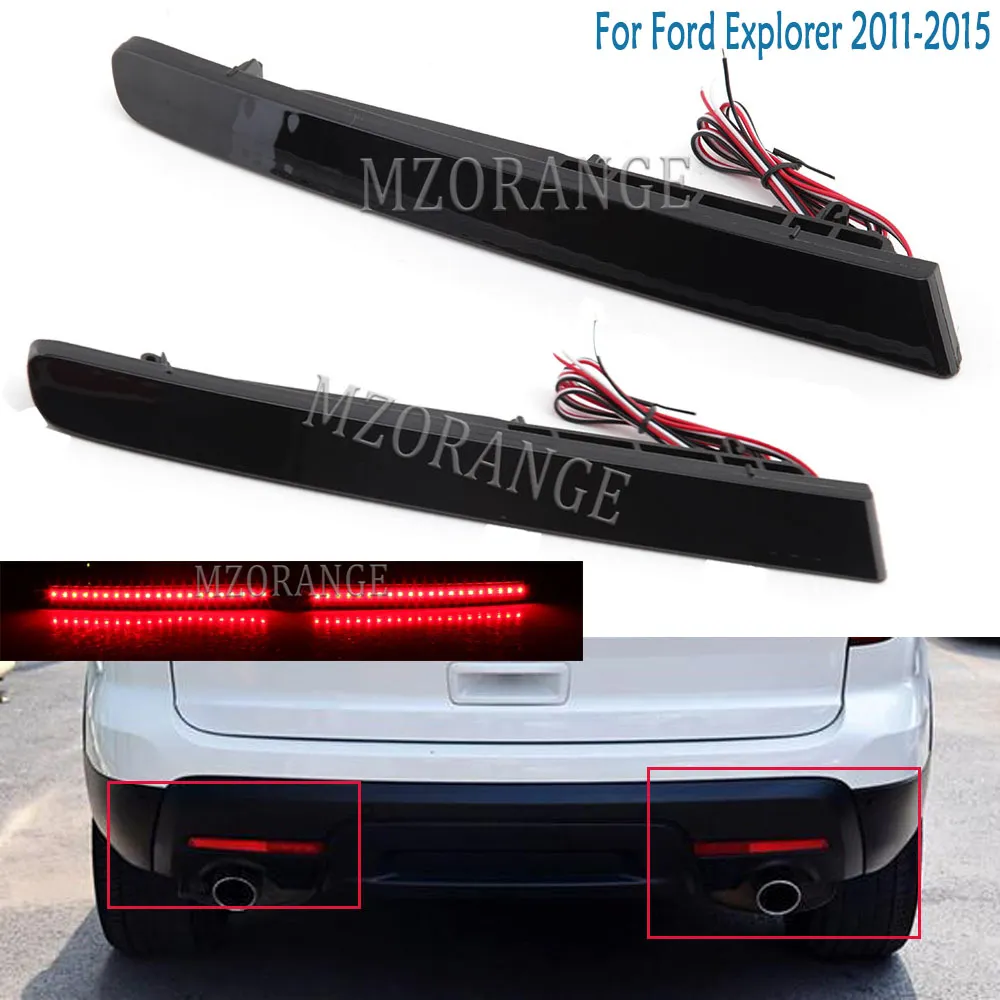 2 PackSmoky Black LED Rear Bumper Reflector Light for Ford Explorer ...