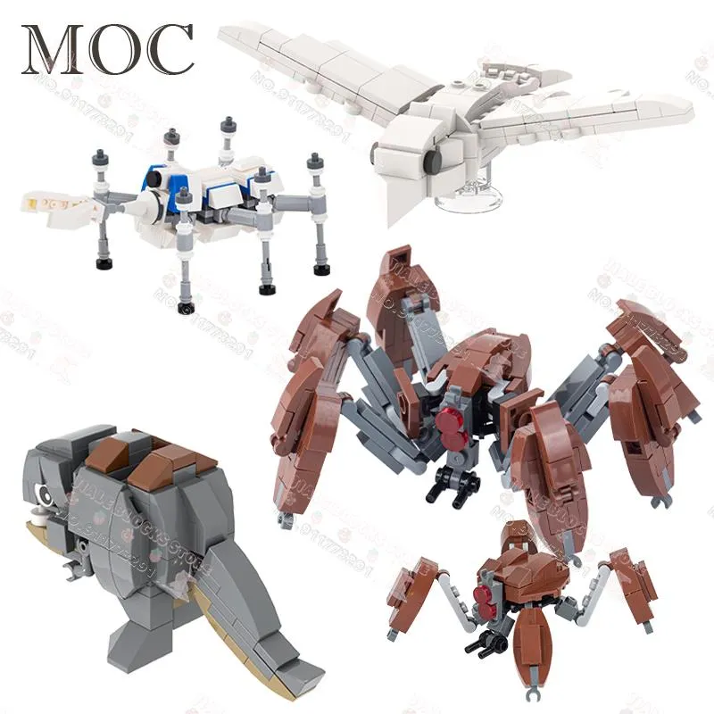 2024Creative Animals Building Blocks Set - Sci-Fi White Bird, Crab ...