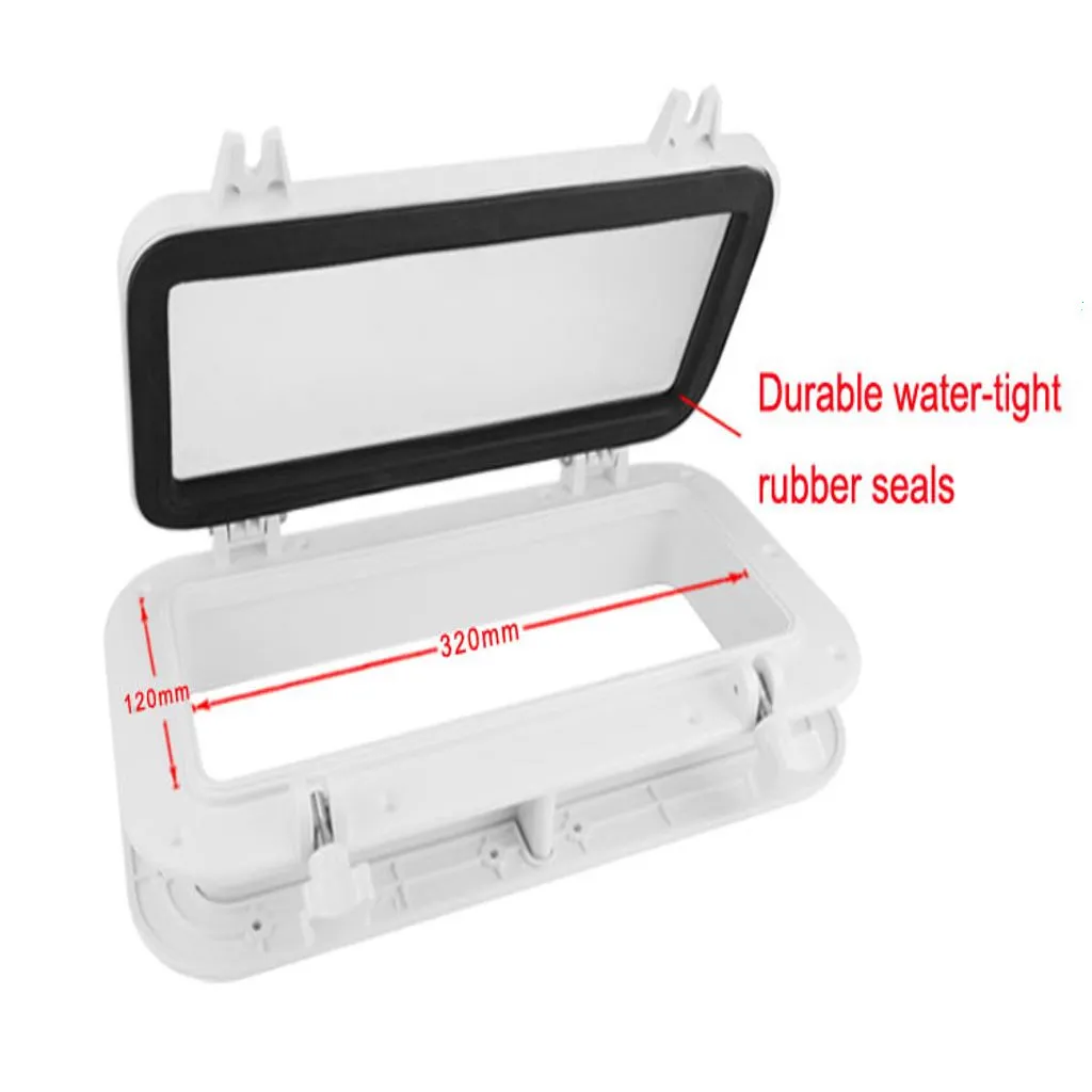 Boat Marine Accessories Porthole White ABS Plastic Rectangular Hatch ...