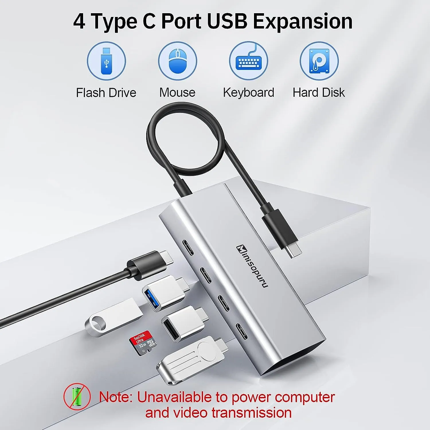DHgate.com:"Minisopuru USB-C Hub: 10Gbps Data Transfer, 4-Port USB-C ...