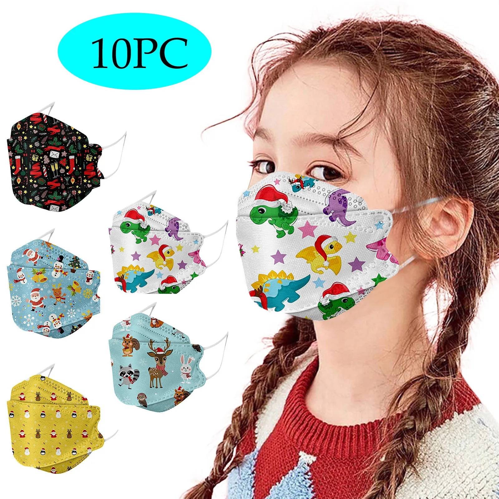 DHgate.com:2024 Kids Xmas Disposable Face Masks - 10PCS Printed ...
