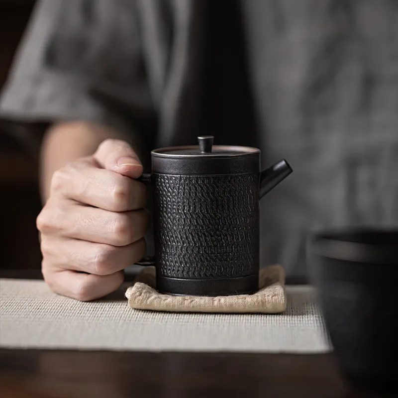 150ml Handmade Kung Fu Teapot, Black Gilt Silver Pot, Single Antique ...