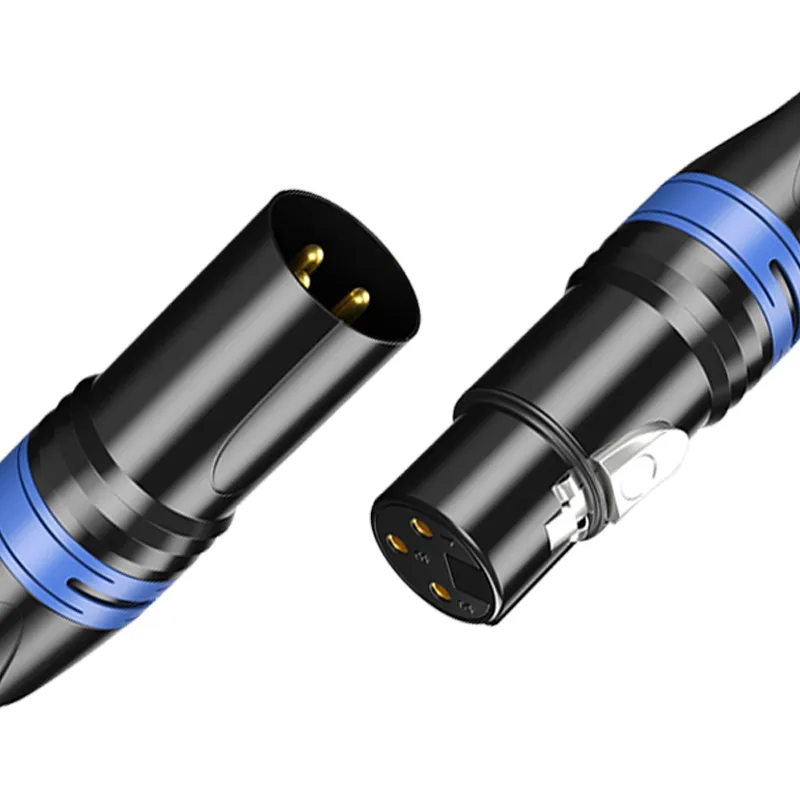 XLR 3 Pin Audio Connector Set - Male & Female 90 Degree Head ...