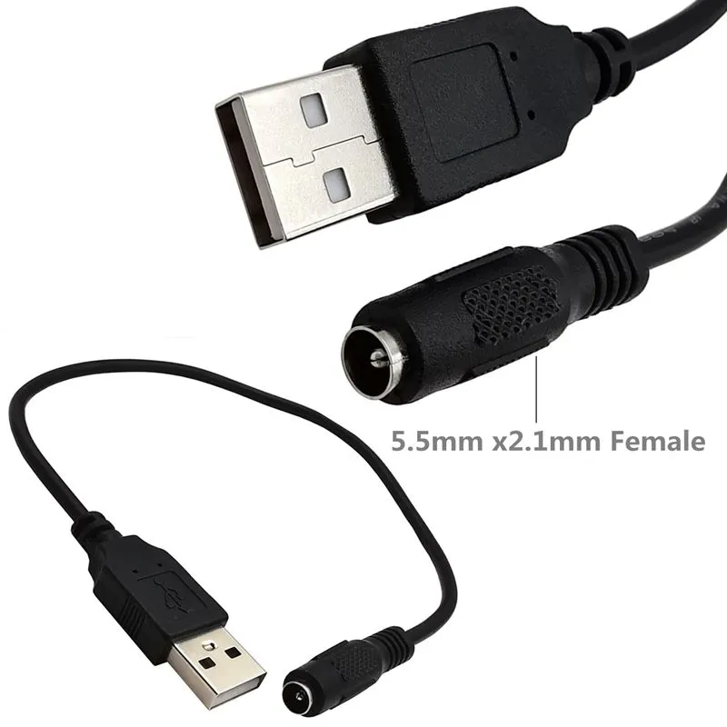 DHgate.com:5/5.5mm DC Female to USB Male Converter Power Adapter Cable ...