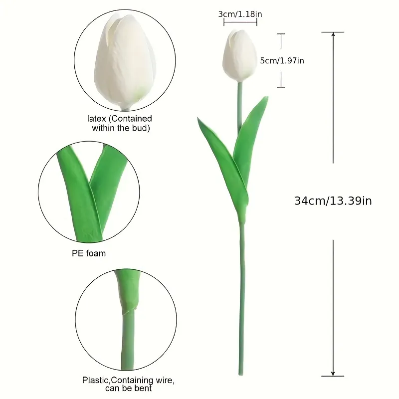 DHgate.com:10Pcs Artificial Tulip Bouquets - Lifelike PE Foam Tulips ...