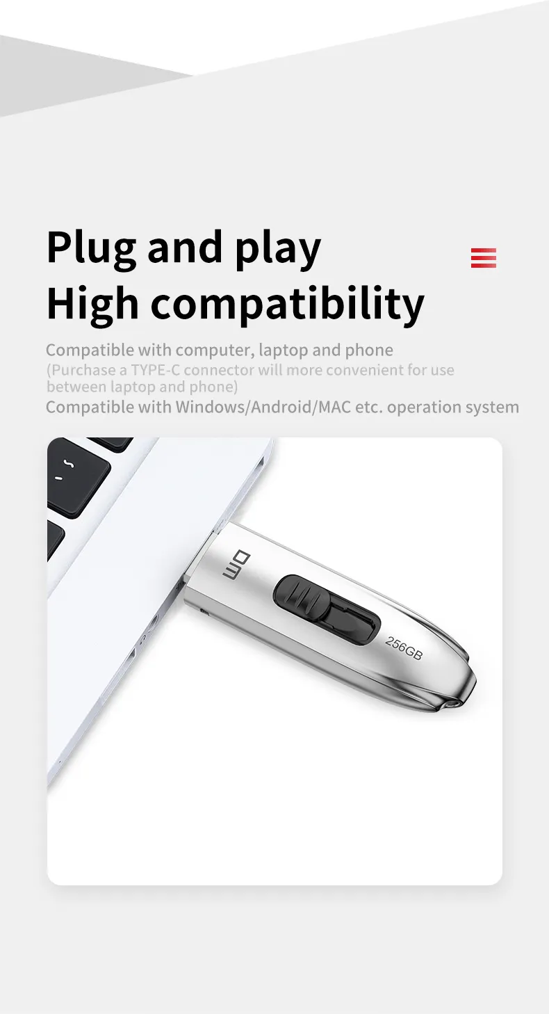 DM 256GB USB 3.1 Flash Drive - High-Speed External Solid State Storage ...