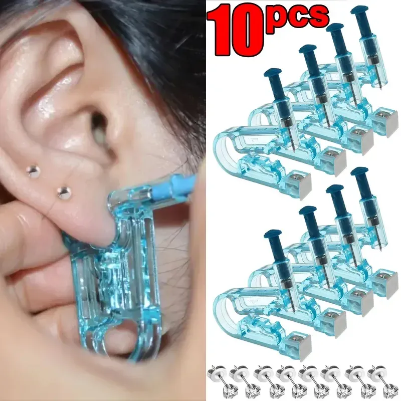 DHgate.com:10Pcs Disposable Safety Ear Piercing Kit: Gun, Studs for ...