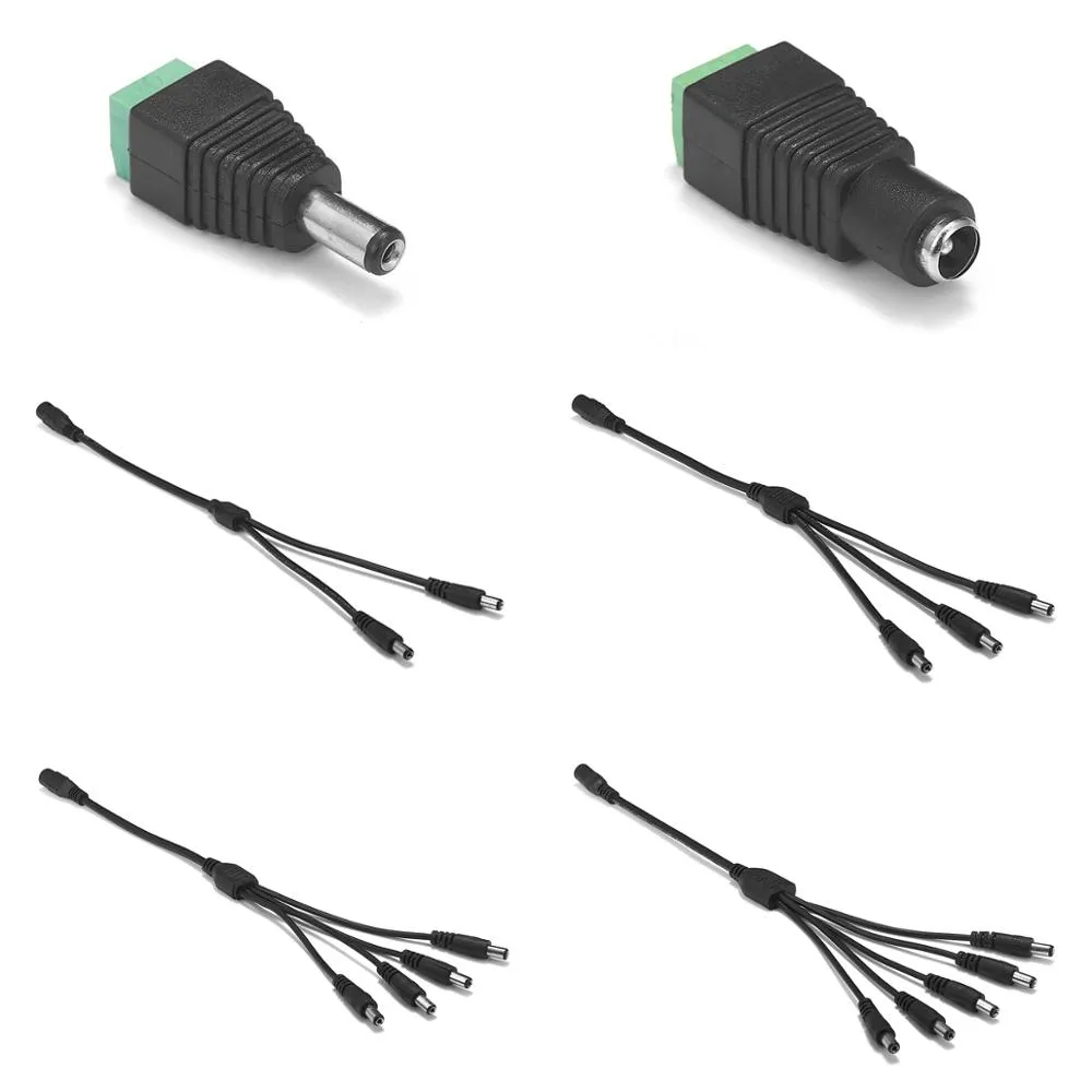 Usb Power Splitter 2-Pack 1 To 4 Way DC Power Splitter Cable Pigtail ...