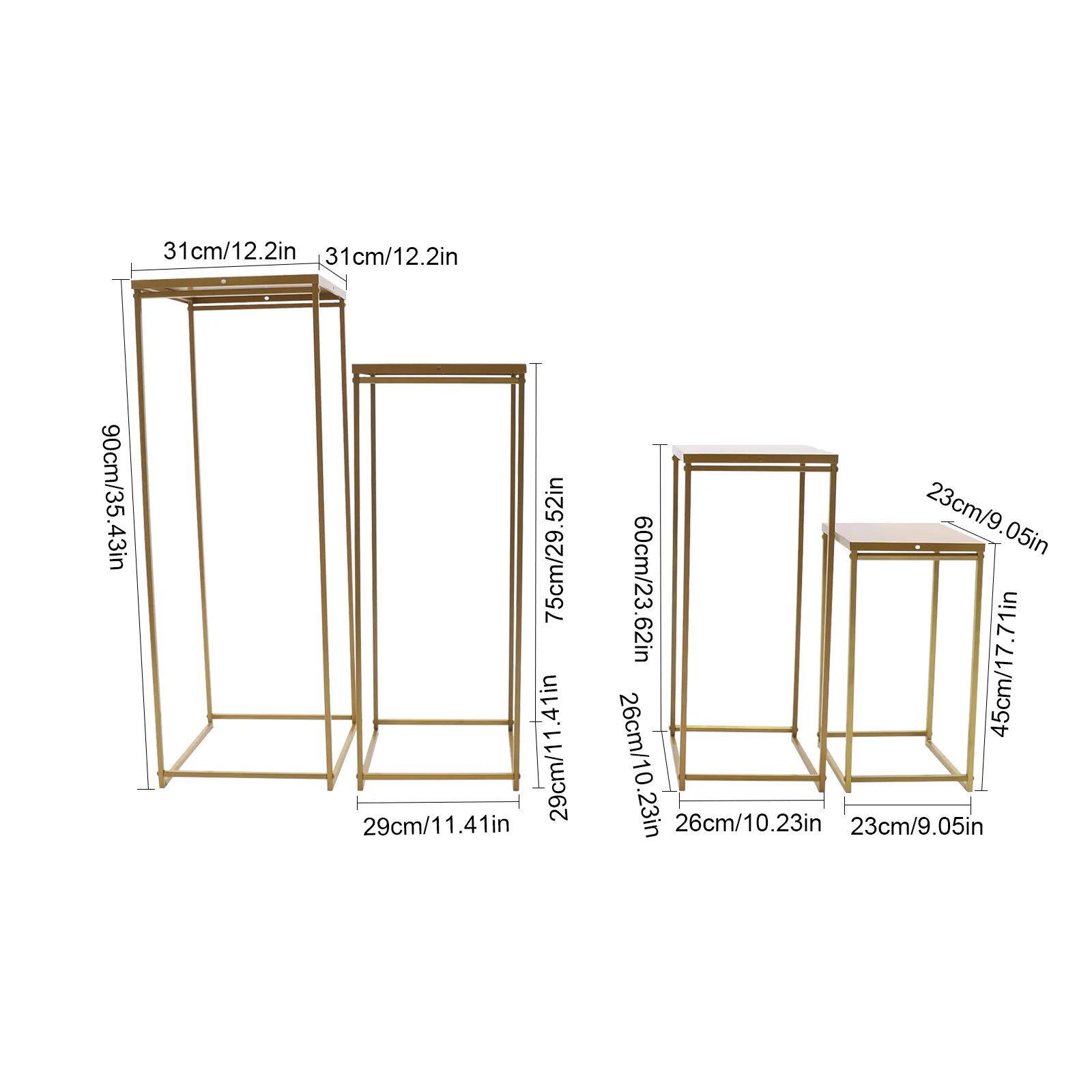 DHgate.com:4-Pack Metal Floor Vase Stands, White/Gold Wedding ...