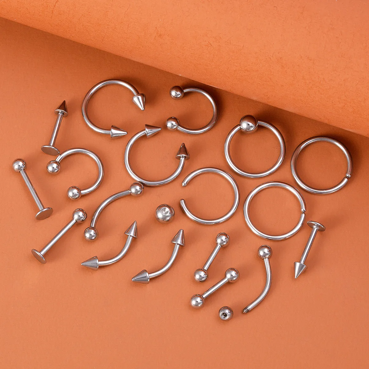 Surgical Steel Body ear piercing kit earrings with Ball Spike, BCR, CBR ...