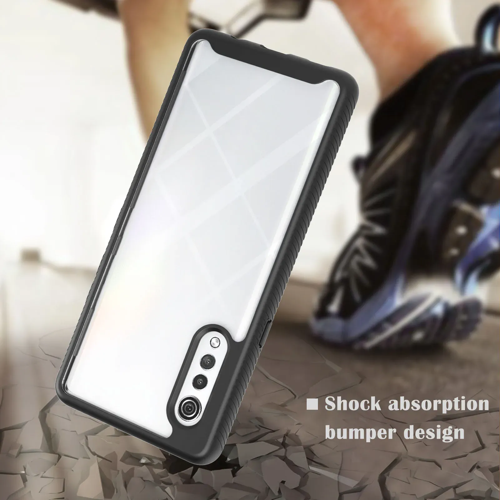 2-in-1 Shockproof Rugged Case for LG Velvet, TPU Bumper, Plastic Back ...
