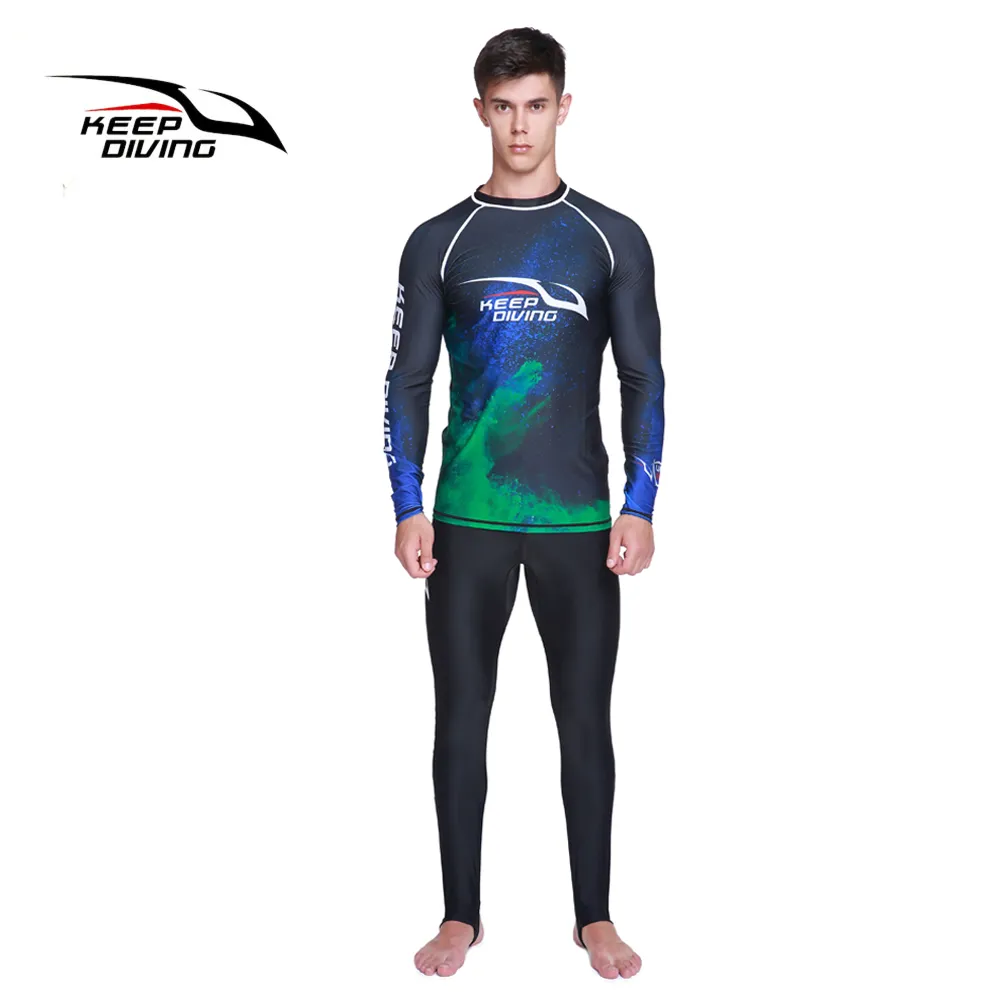KEEP DIVING UPF 50+ Anti-UV Men's Quick-Dry Long Sleeve Rash Guard for ...