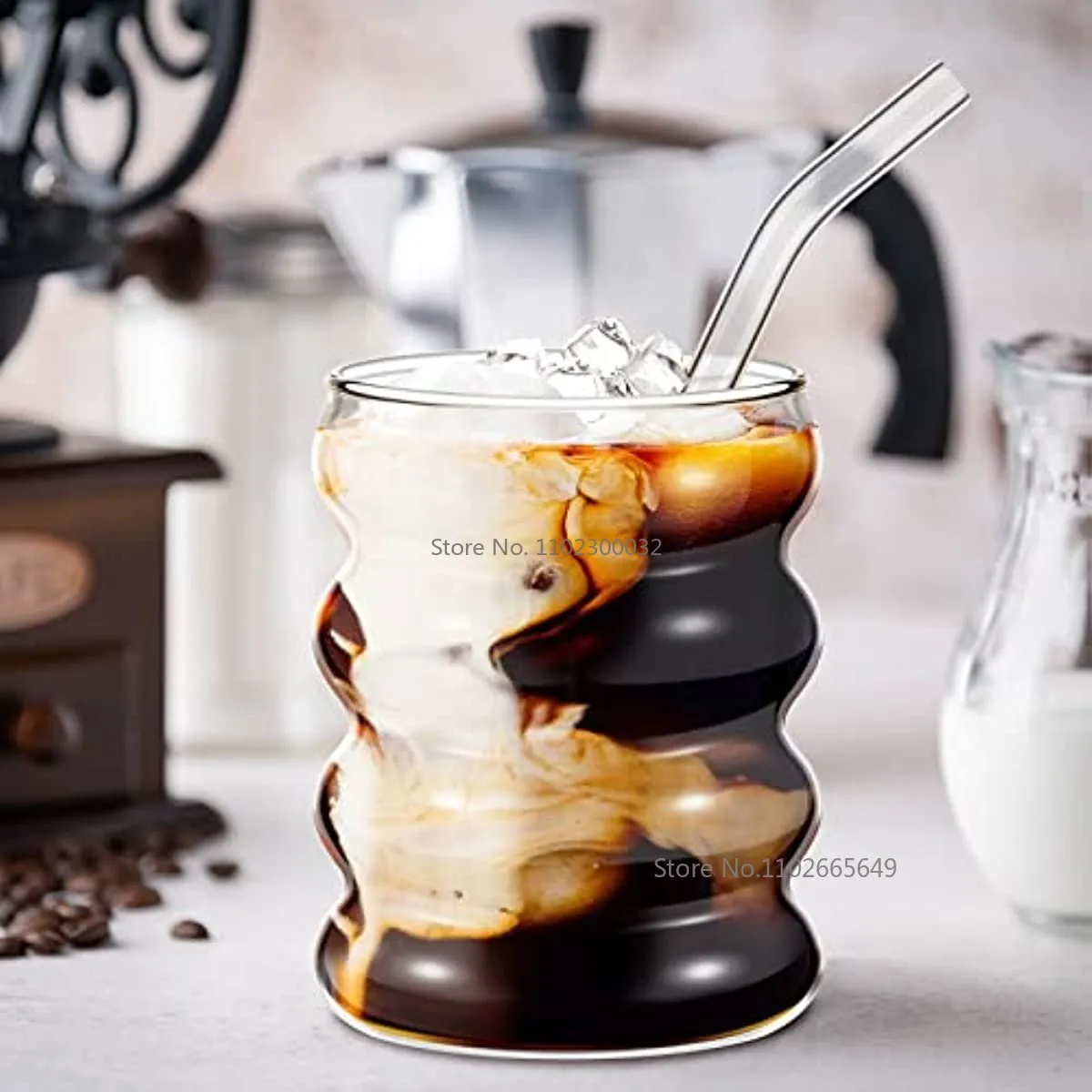 DHgate.com:Ripple Glass Cups - Aesthetic Drinking Glassware for Home ...