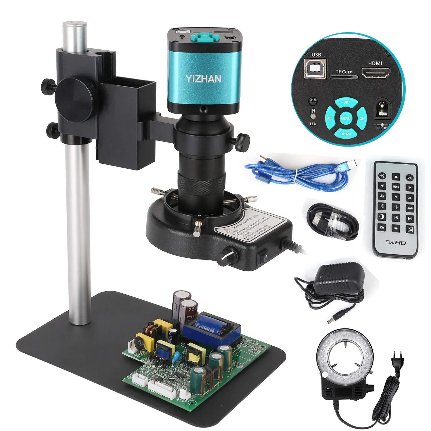 4K 48MP HDMI USB Monocular Digital Microscope Camera for Soldering ...