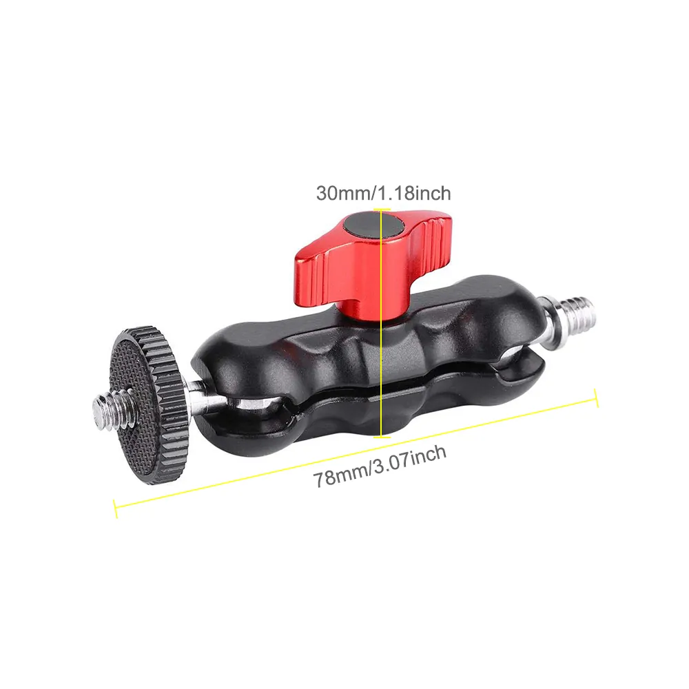 Sturdy Metal 360 Degree Ballhead Clamp Mount for Camera, Monitor, LED ...