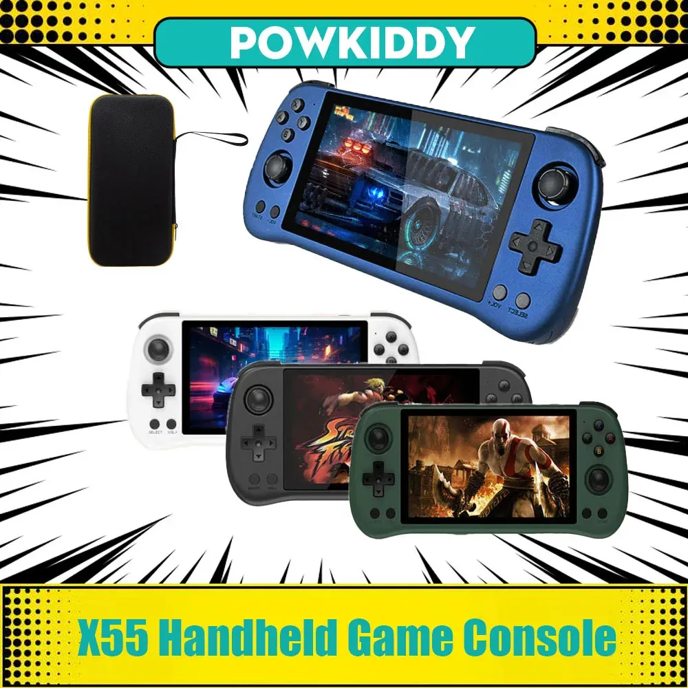 POWKIDDY X55 Portable Handheld Game Console 5.5 Inch 1280x720 IPS ...