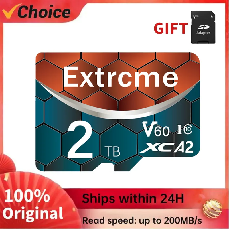 Ultra-Fast 2TB/1TB Micro SD Card UHS-I U3 A2 High-Speed Memory Card with Free Adapter for PS4 ...