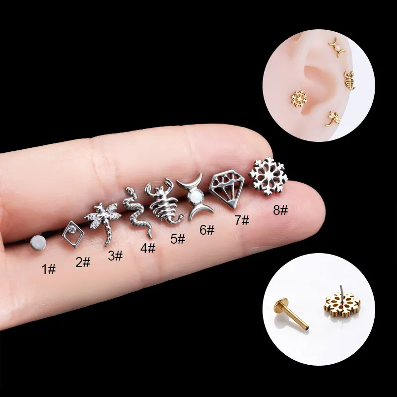 DHgate.com:Titanium Labret Stud: Goth Snakes & Scorpions Helix Piercing ...