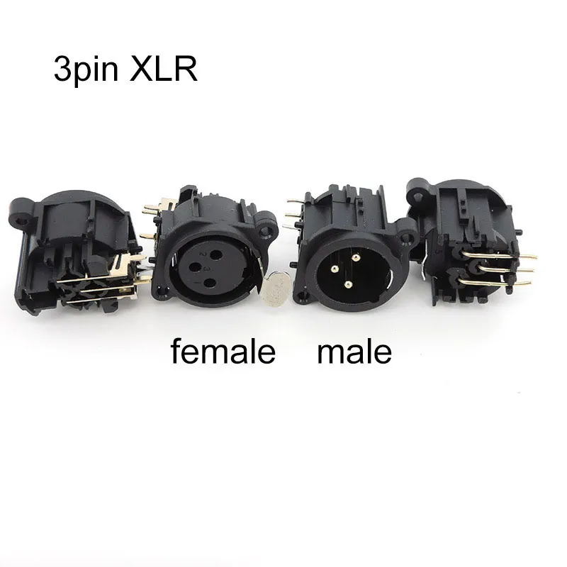 XLR 3-Pin Audio Panel Mount Chassis Connector: Pro Microphone Speaker ...