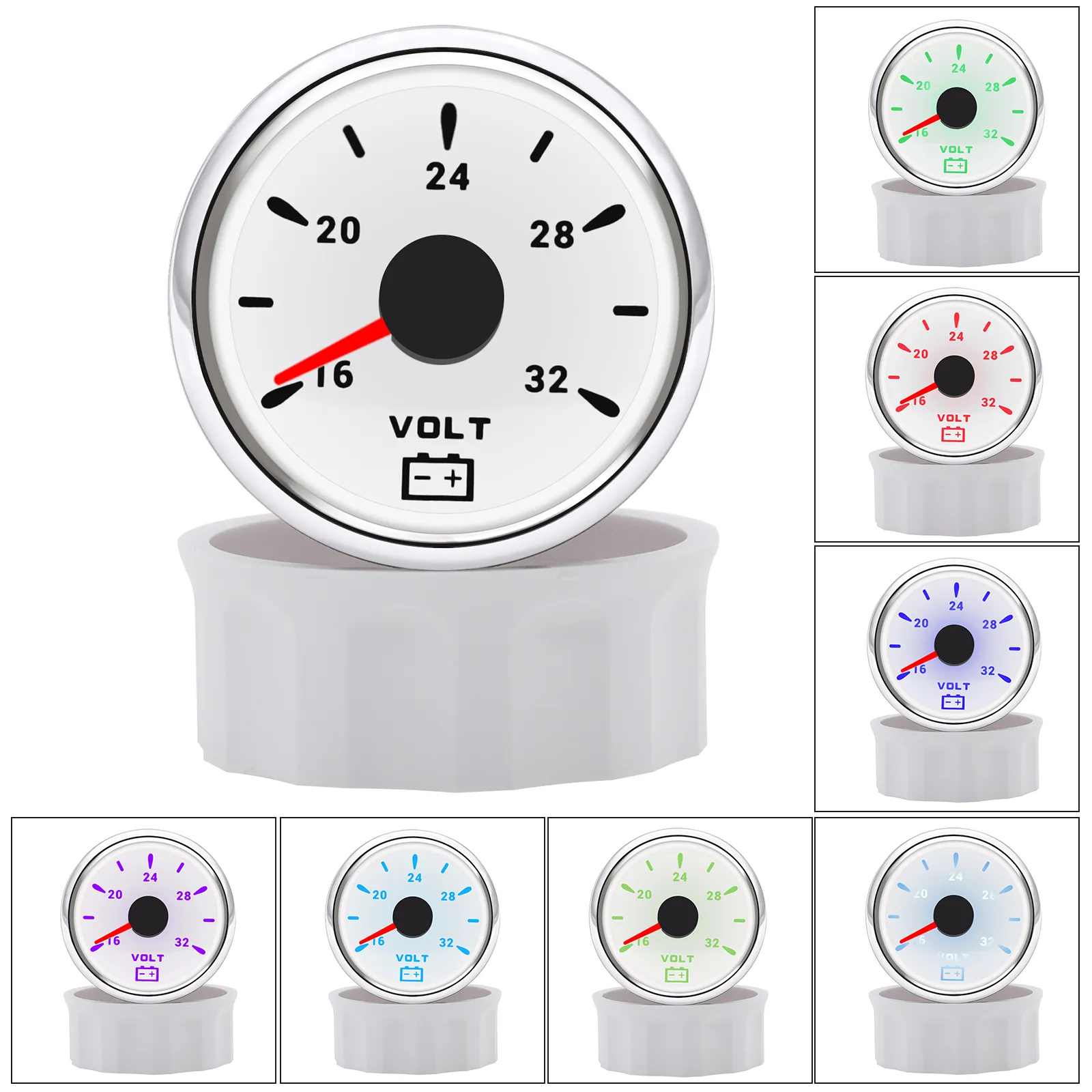 DHgate.com:52mm 7-Color Backlit Waterproof Digital Voltmeter Gauge for ...