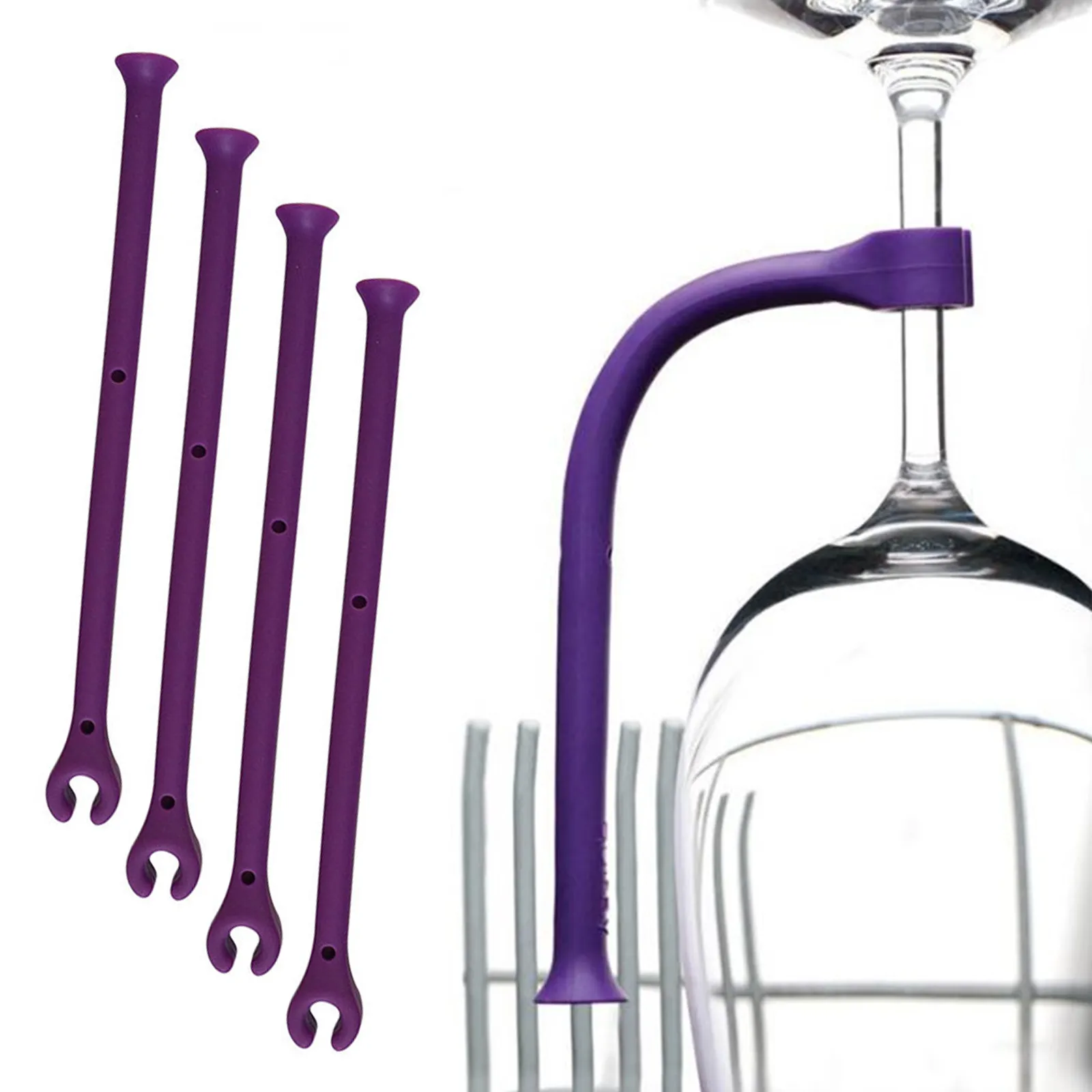 DHgate.com:Flexible 4-Piece Silicone Wine Glass Rack for Dishwashers ...